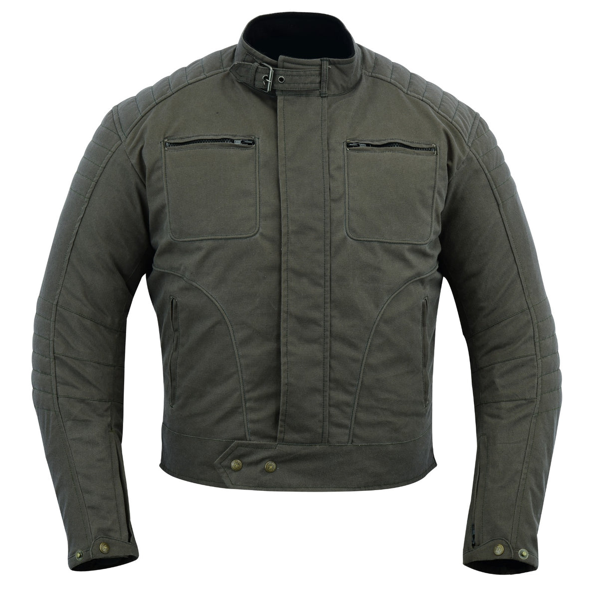 Warrior Gears® Men's Wax Cotton Waxed Motorcycle Jacket | Waterproof