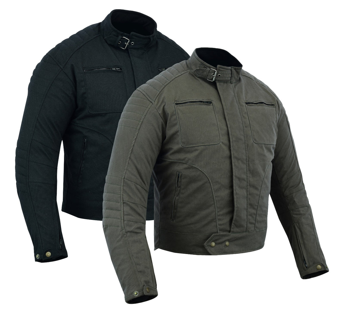 Warrior Gears® Men's Wax Cotton Waxed Motorcycle Jacket | Waterproof