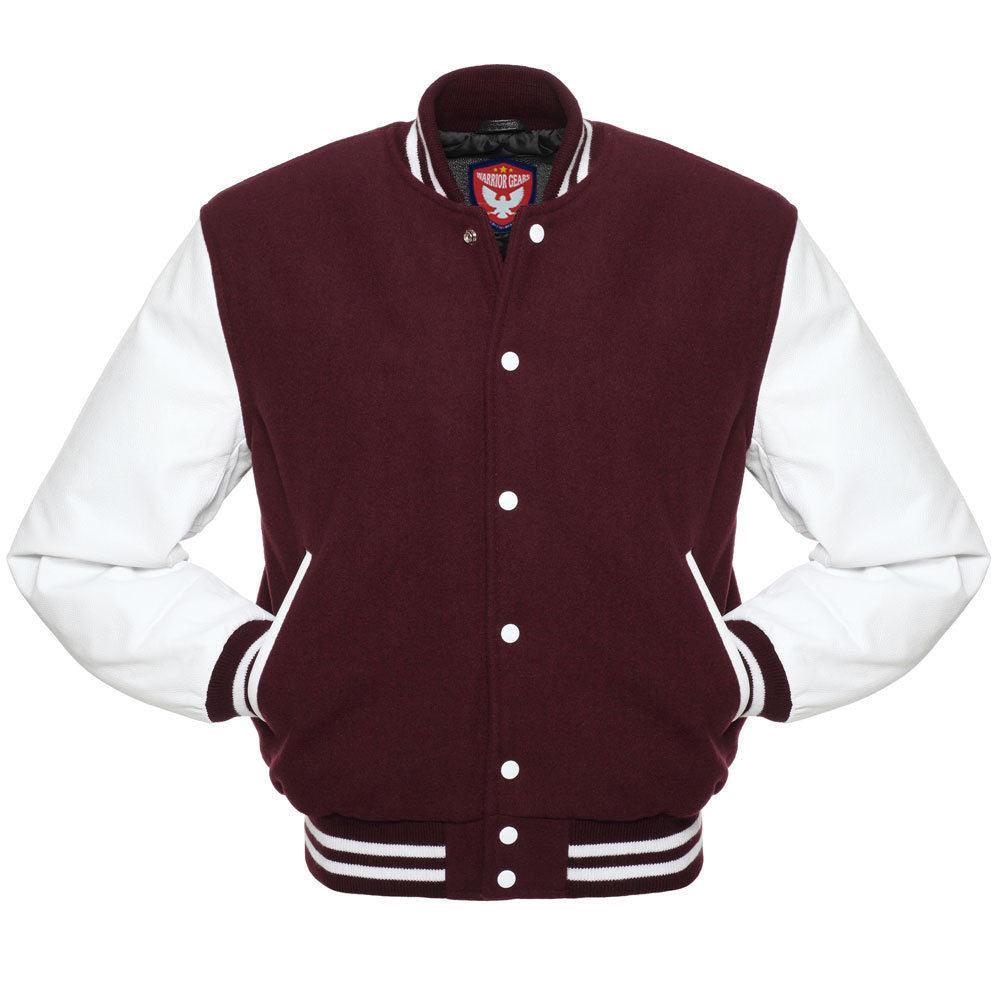 Warrior Gears® Varsity Jackets | Pure Wool Real Leather Bomber Jacket