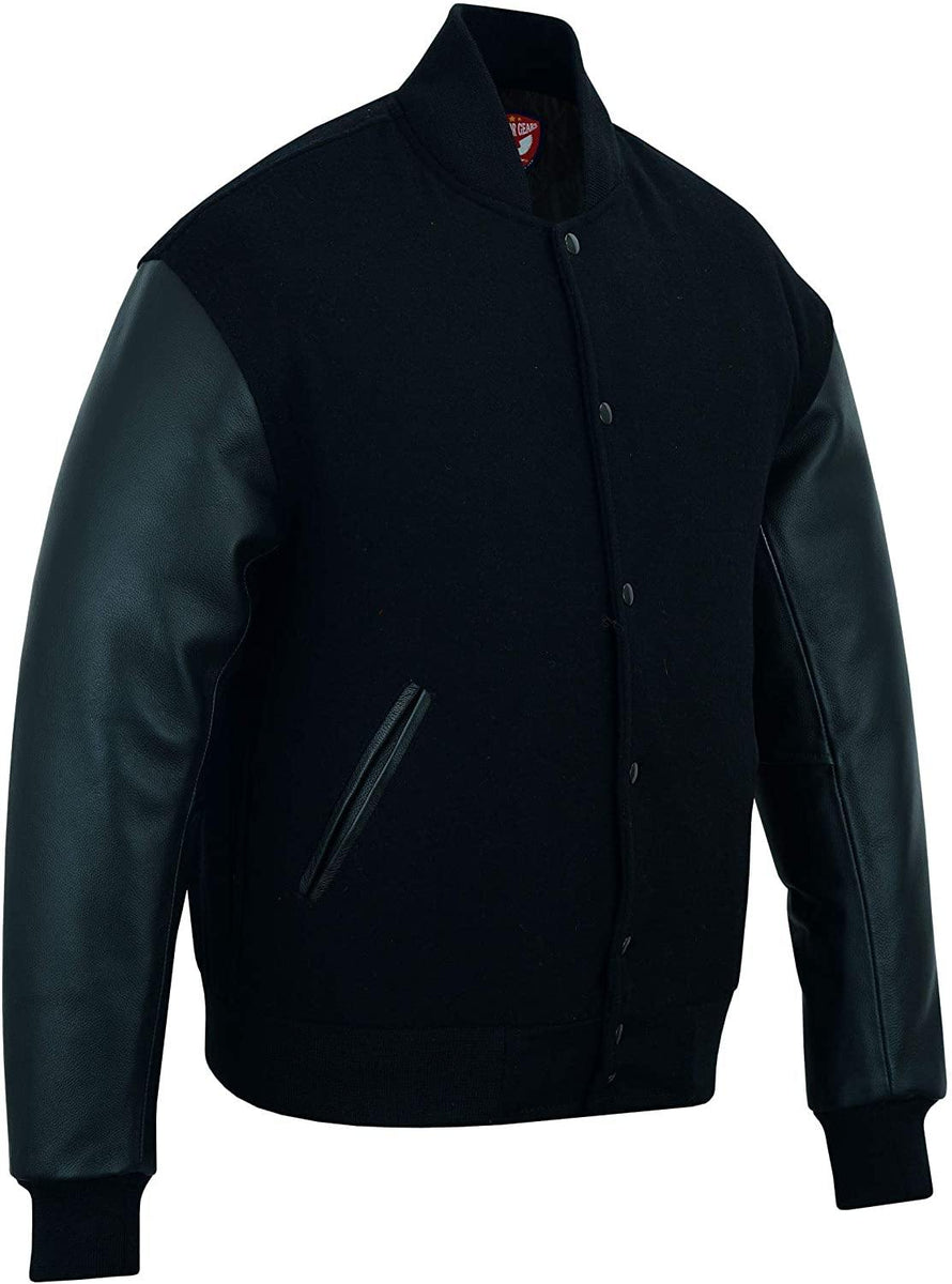 Warrior Gears Classic Hybrid Varsity Jacket University Letterman Bombe