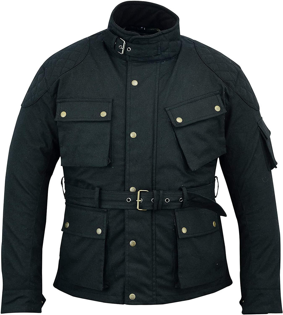 Warrior Gears Men's Waxed Cotton Motorcycle Jackets With Armours