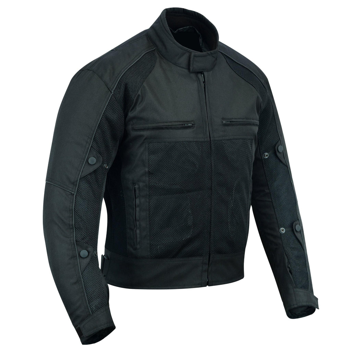 Warrior Gears Mens Air Mesh Motorbike Jackets with Armours Black