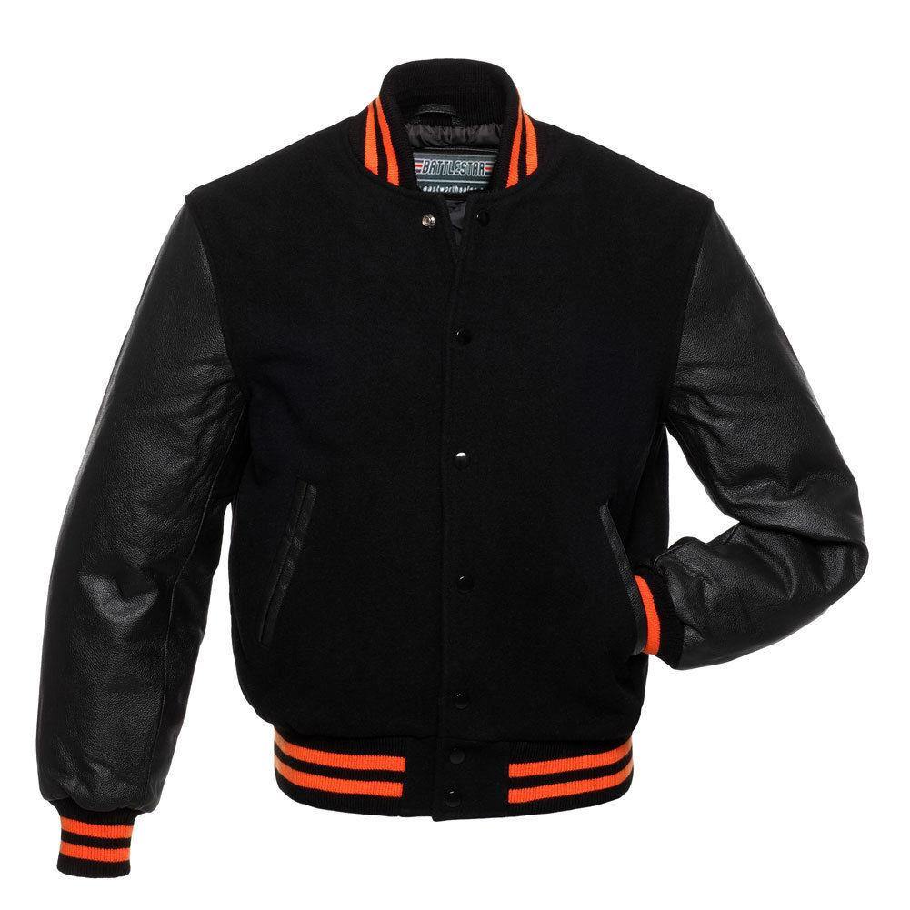Warrior Gears® Varsity Jackets | Pure Wool Real Leather Bomber Jacket
